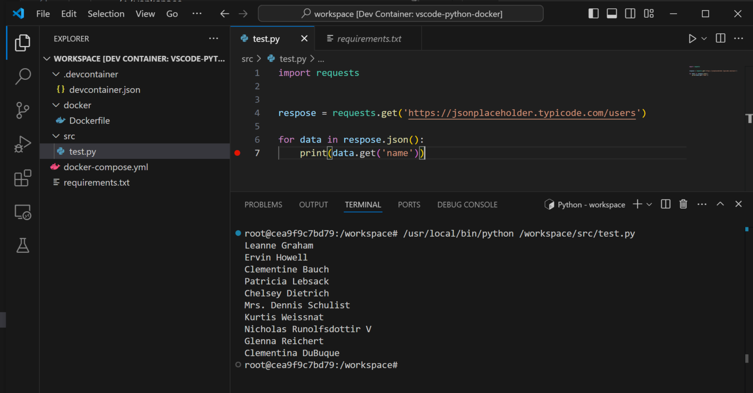 Dockerで構築したPython環境をVS CodeのDevContainerへ接続してリモートデバッグする | 大阪でホームページ制作なら ... Dockerで構築したPython環境をVS CodeのDevContainerへ接続してリモートデバッグする | 大阪でホームページ制作なら ...